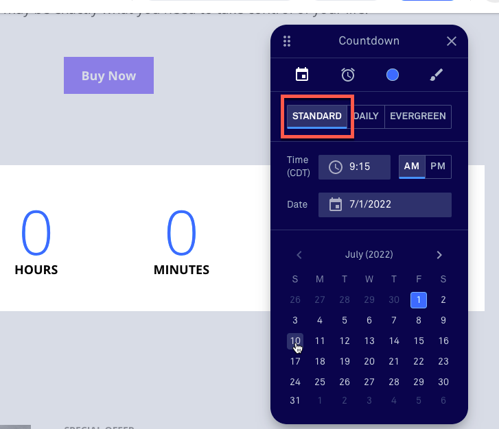 The countdown widget – Leadpages Knowledge Base